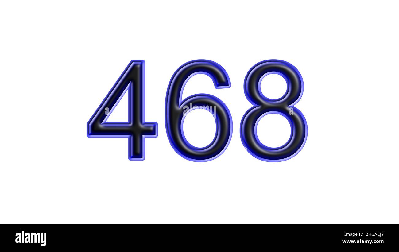 blue 468 number 3d effect white background Stock Photo - Alamy