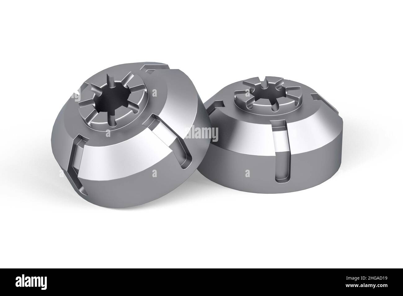 Metal industrial connector isolated on white background - 3d render ...