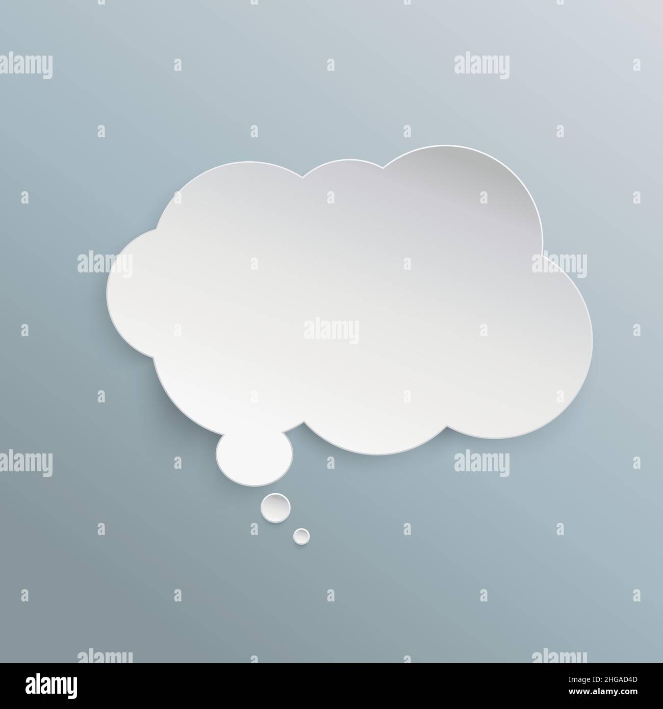Infographic design white paper round thought bubble on blue grey ...