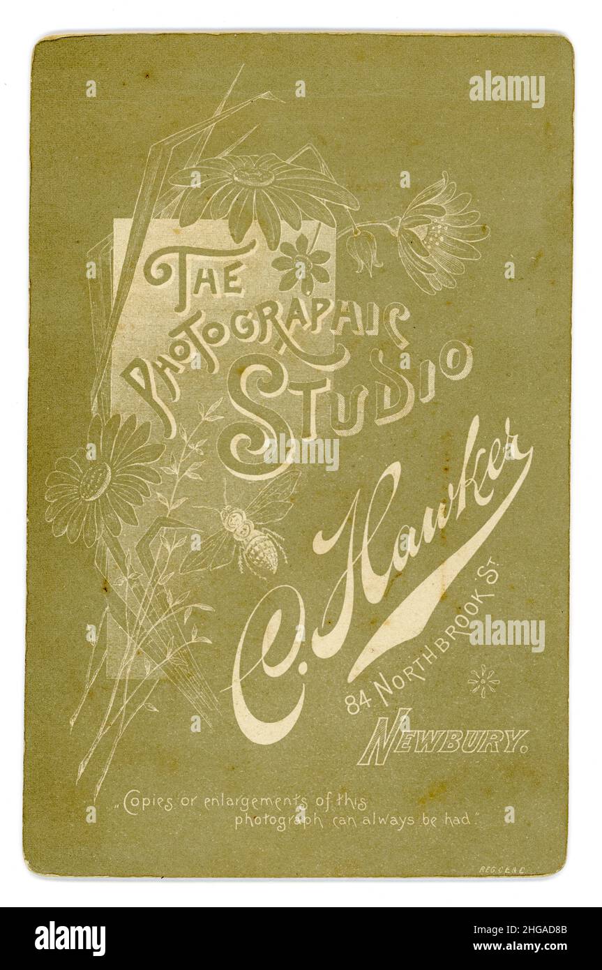 Reverse of original Victorian cabinet studio portrait photograph studio ...