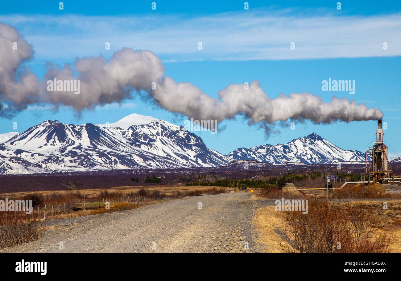 Steam cloud in Iceland Stock Photo - Alamy
