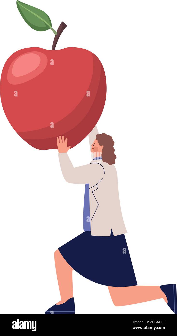 female scientist with apple Stock Vector Image & Art - Alamy