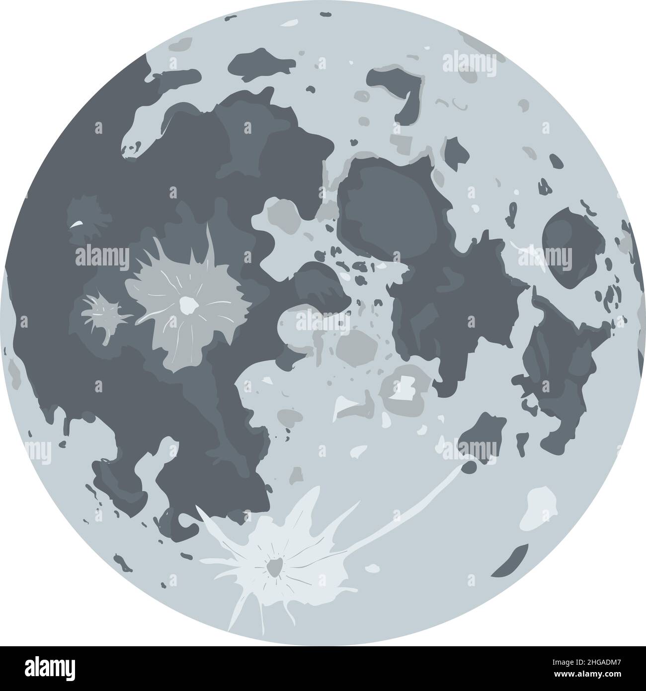 Realistic full moon. Earth satellite surface texture Stock Vector Image ...