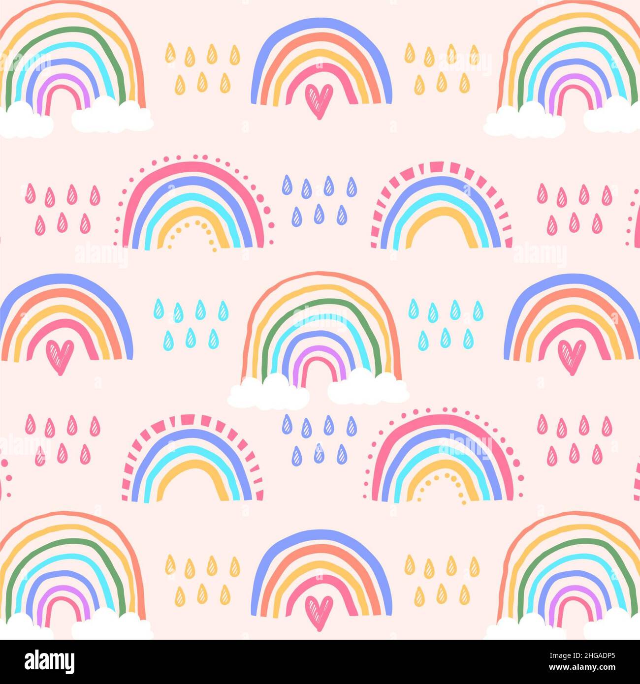 Hand drawn colorful rainbow pattern Stock Photo - Alamy