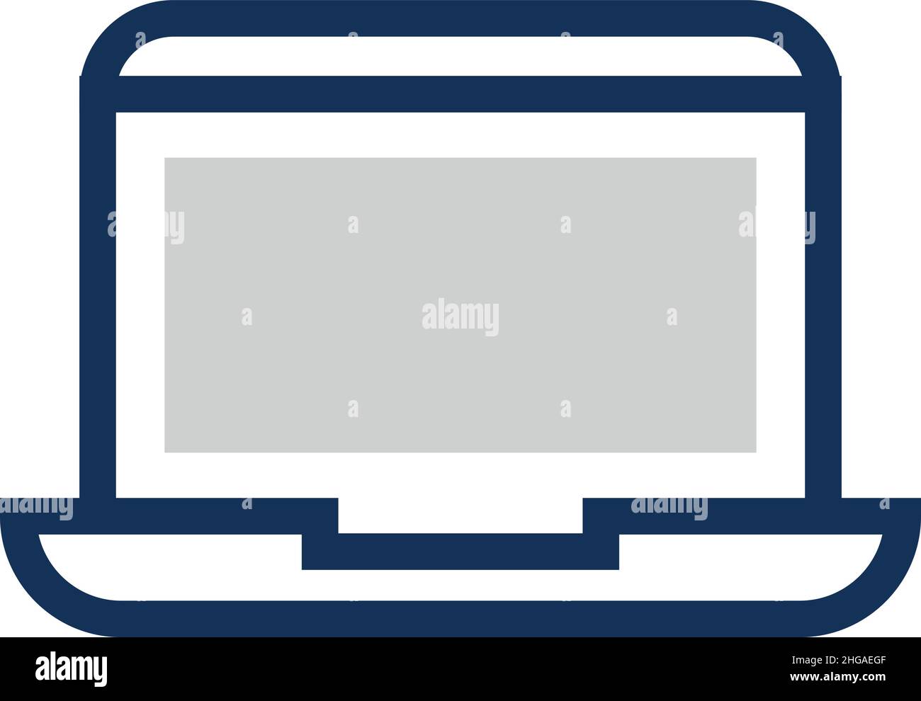 Open laptop with blank screen. Notebook linear icon Stock Vector Image ...