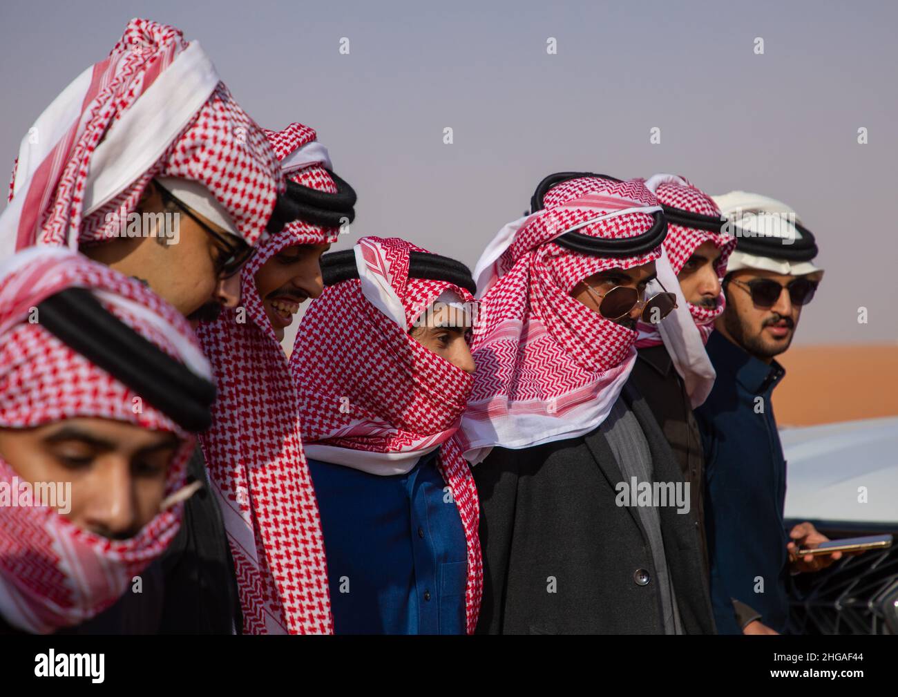 Saudi men dancing during King Abdul Aziz Camel Festival, Riyadh ...