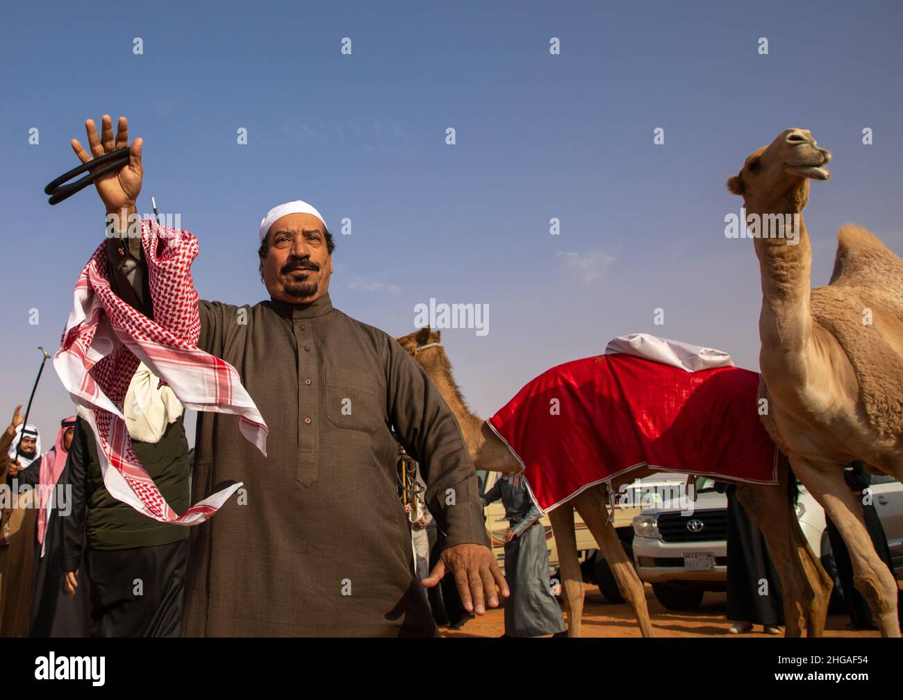 Saudi men dancing during King Abdul Aziz Camel Festival, Riyadh ...