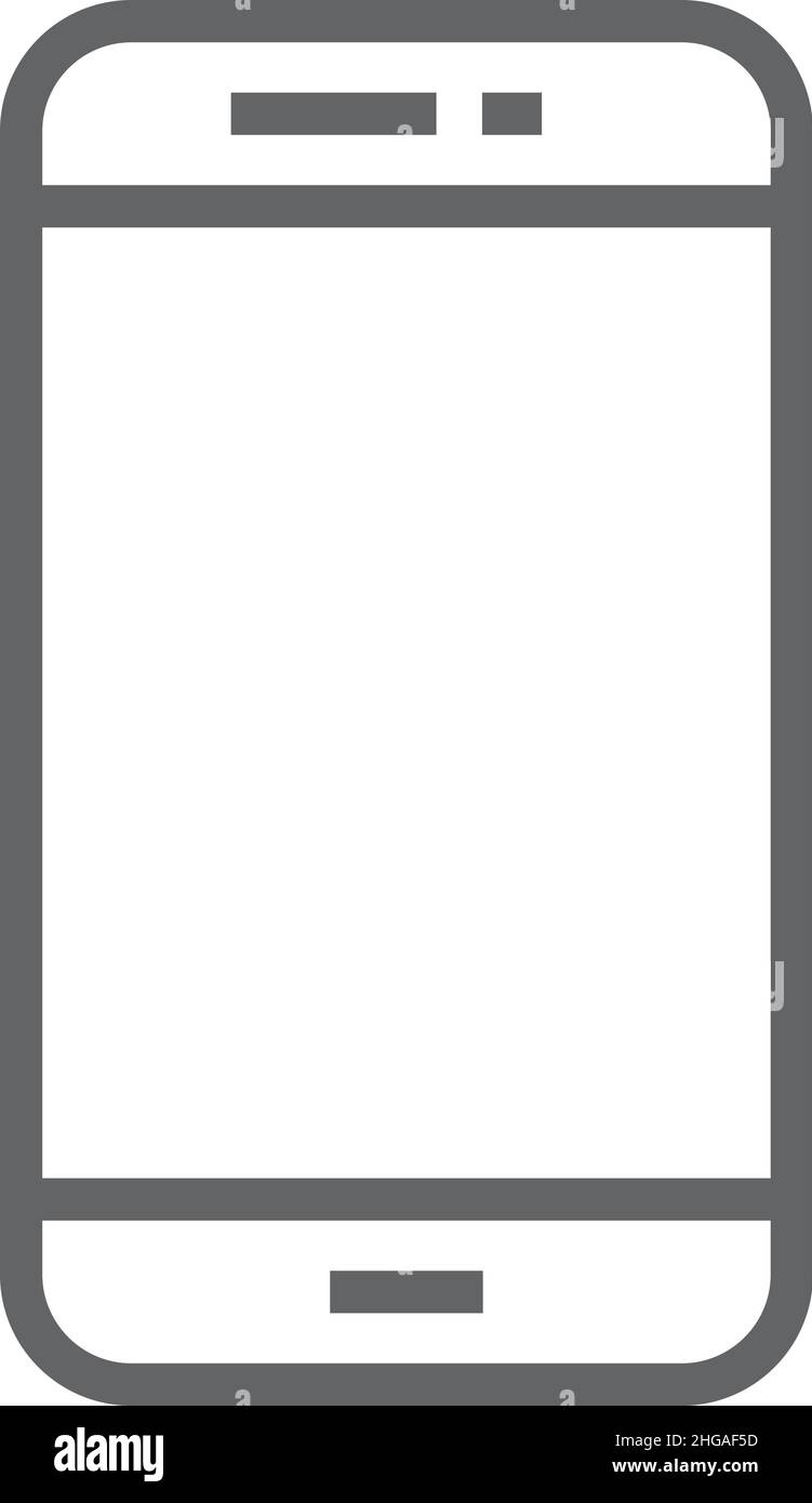 Smartphone icon. Blank phone screen in linear style Stock Vector Image ...