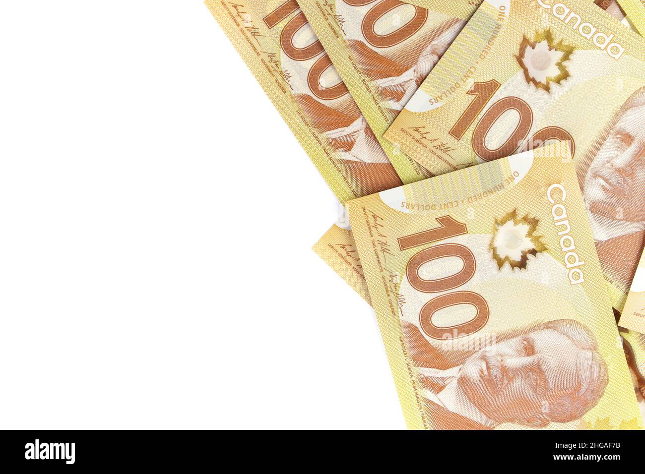 Stack canadian 100 dollar bills hi-res stock photography and images - Alamy