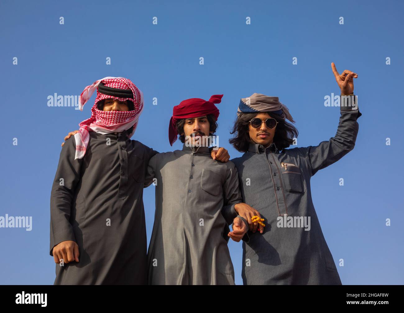 Saudi men dancing during King Abdul Aziz Camel Festival, Riyadh ...