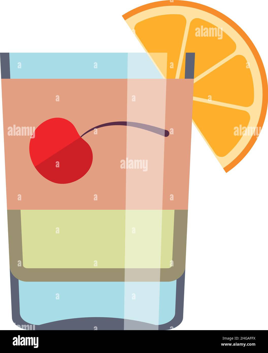 Coctail icon. Refreshing drink with cherry and orange Stock Vector Image & Art - Alamy