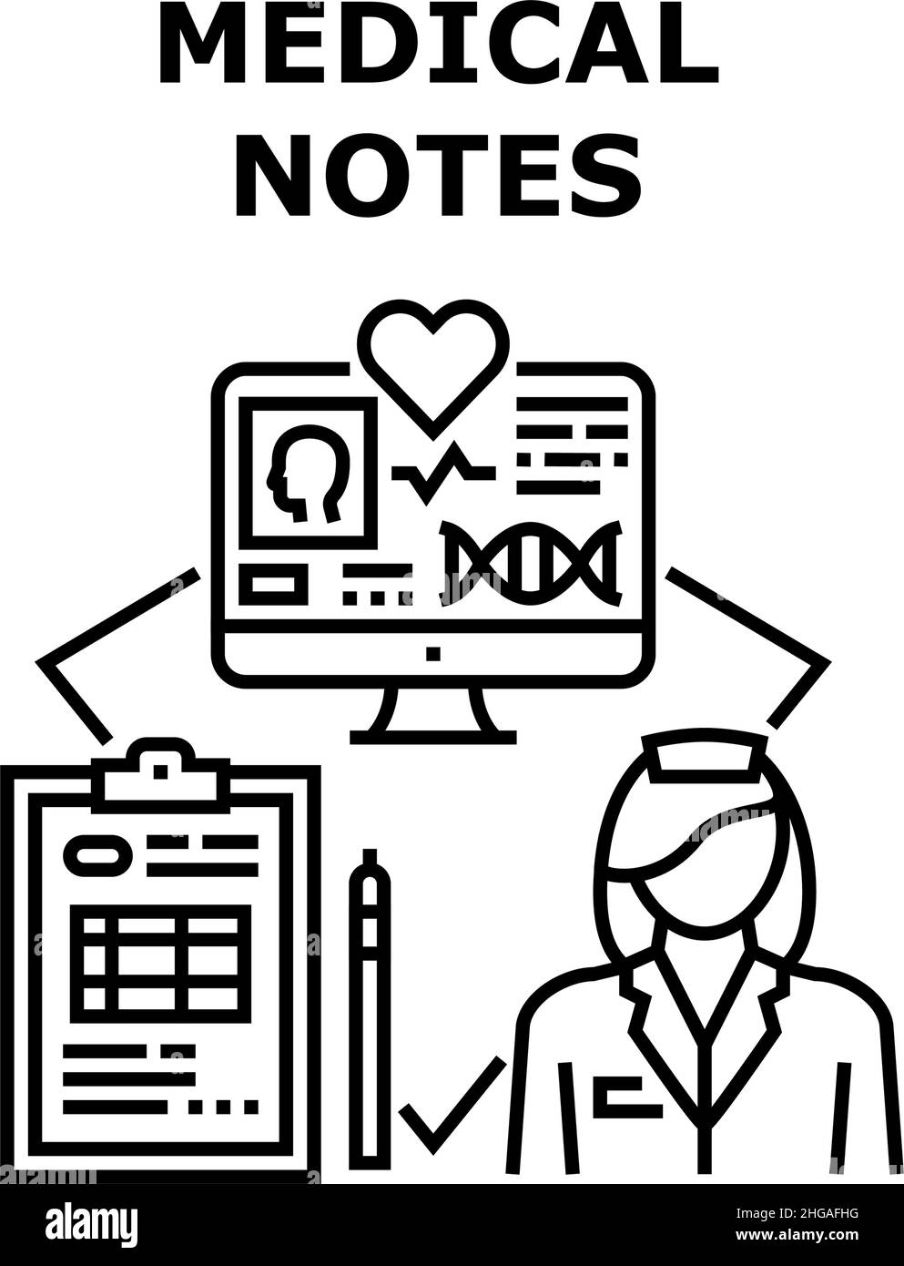 Medical notes icon vector illustration Stock Vector Image & Art - Alamy