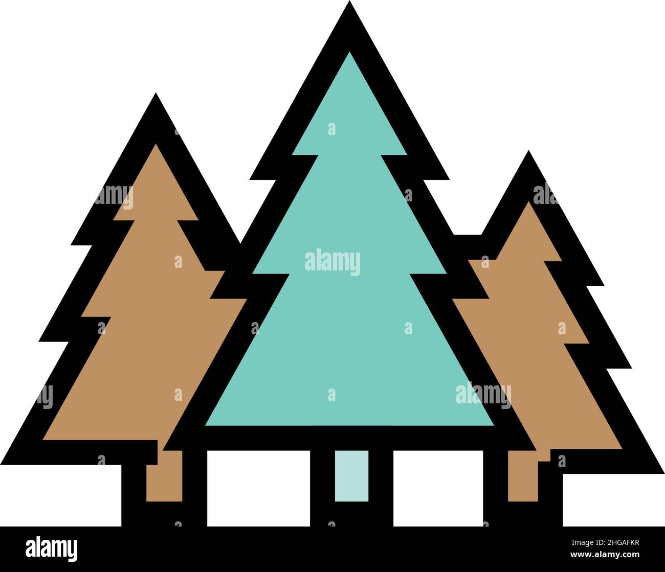 Group coniferous trees pine Cut Out Stock Images & Pictures - Alamy