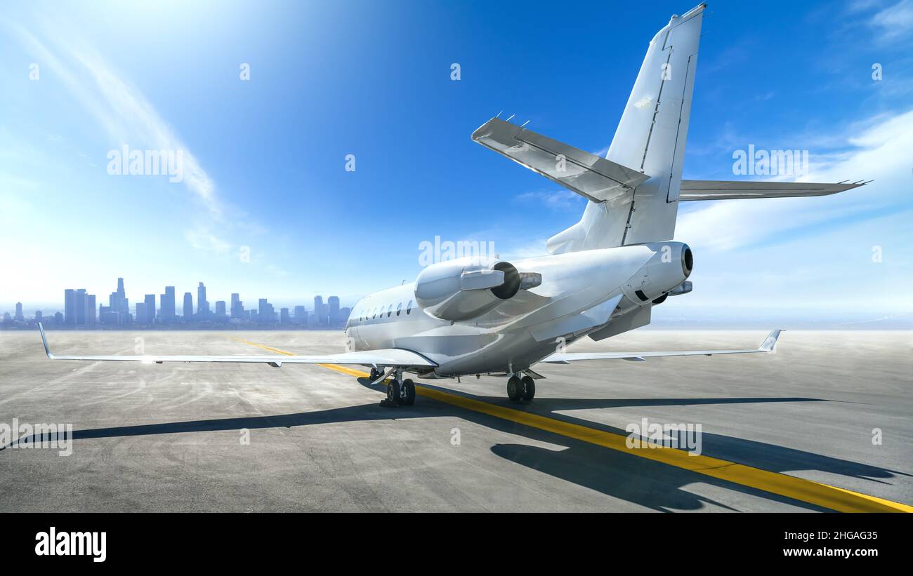 modern jet on a runway Stock Photo - Alamy