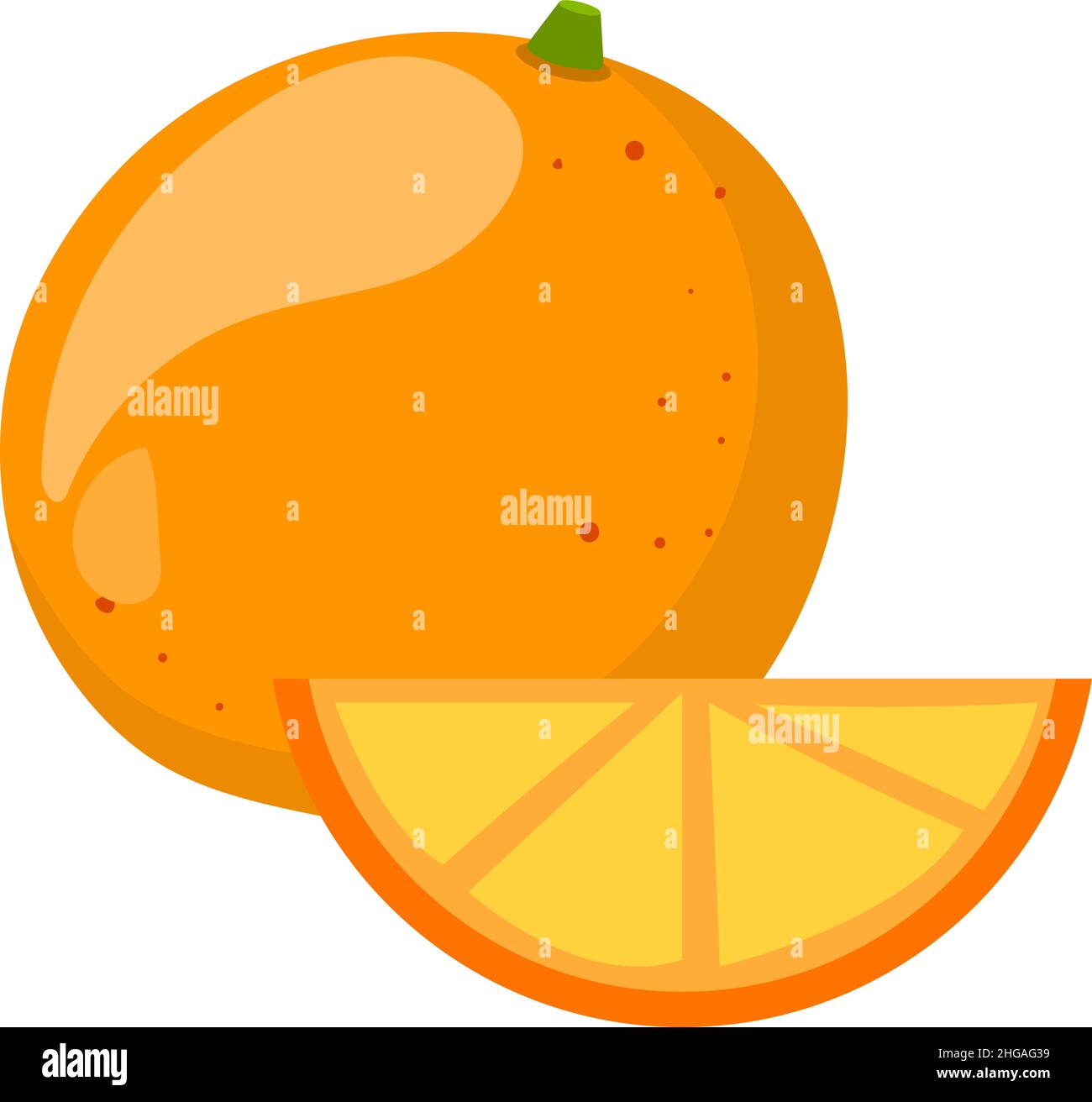 Orange icon. Sweet juicy slice with round fruit Stock Vector Image ...