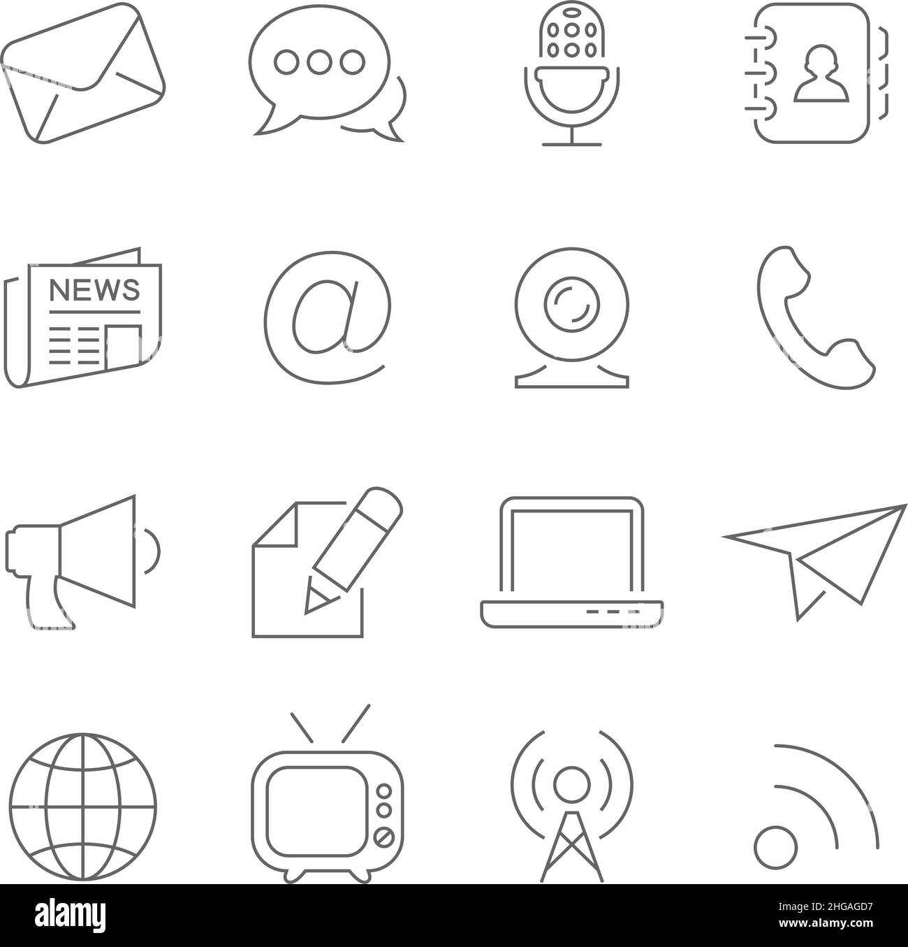 Communication line icons isolated on white Stock Vector Image & Art - Alamy