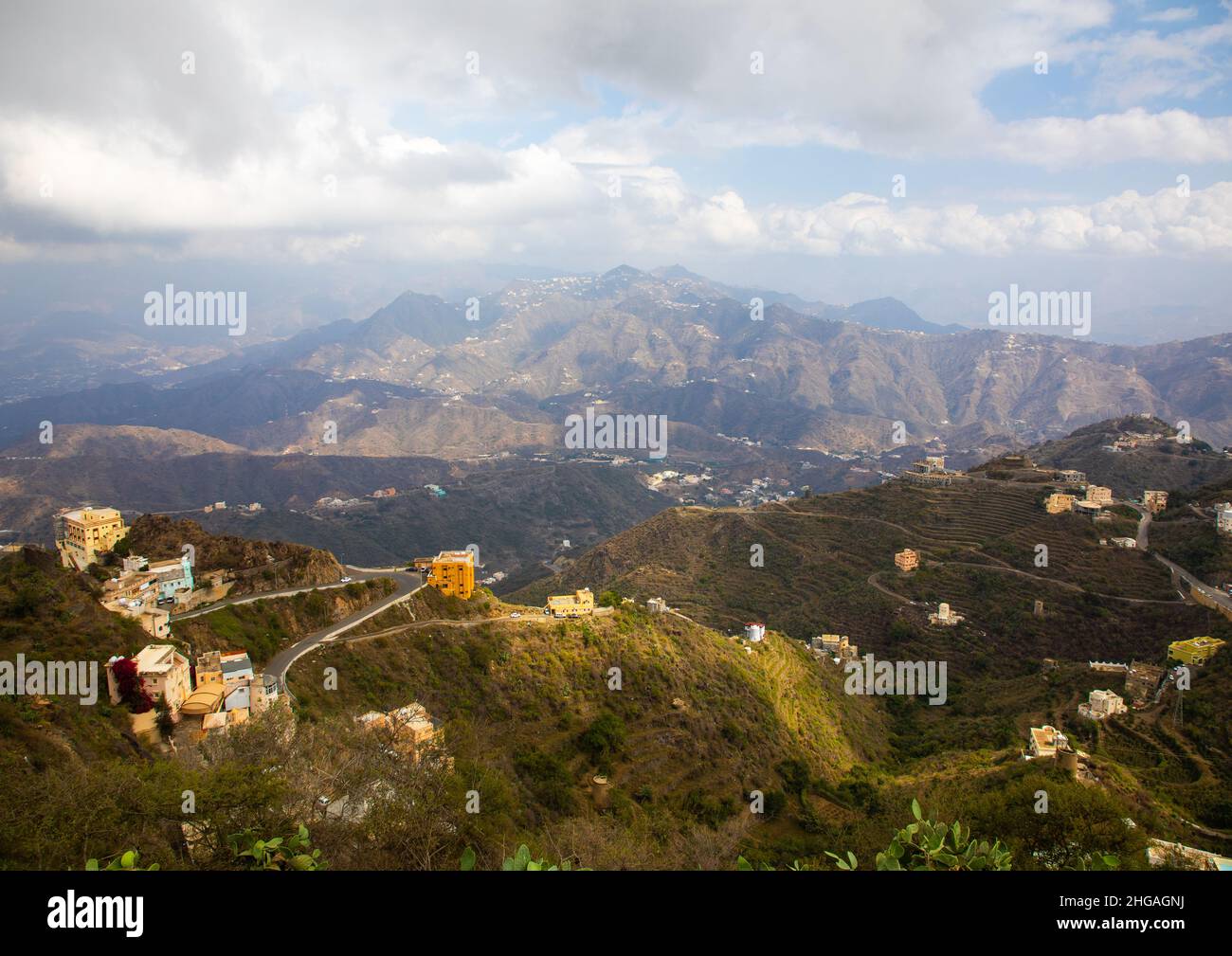 Village in the mountain near the Yemen border, Jizan Province, Faifa ...