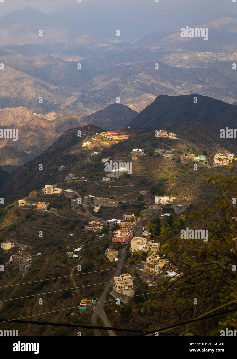 Village in the mountain near the Yemen border, Jizan Province, Faifa ...