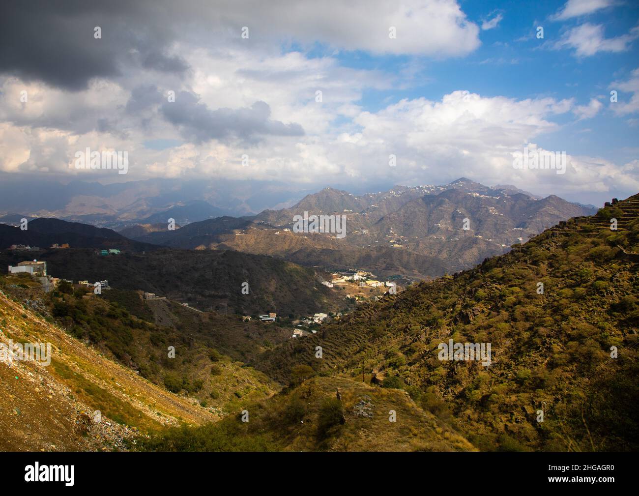 Village in the mountain near the Yemen border, Jizan Province, Faifa ...