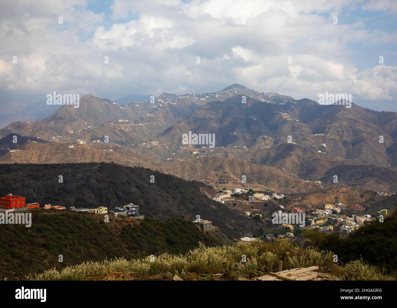 Village in the mountain near the Yemen border, Jizan Province, Faifa ...