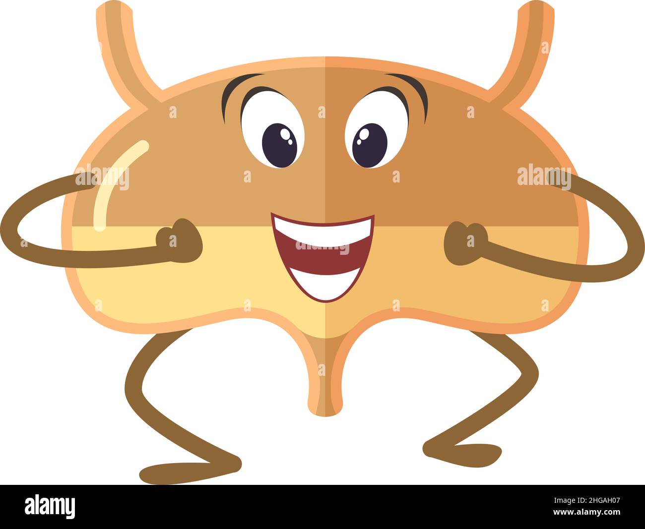 Funny bladder character. Cute cartoon human organ Stock Vector Image ...