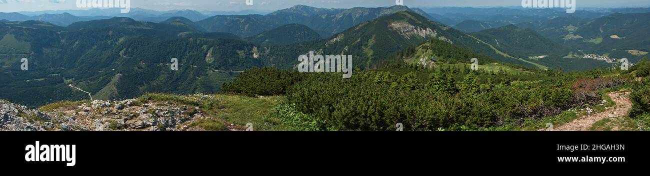 View of mountain panorama from Oetscher in Austria,Europe Stock Photo ...