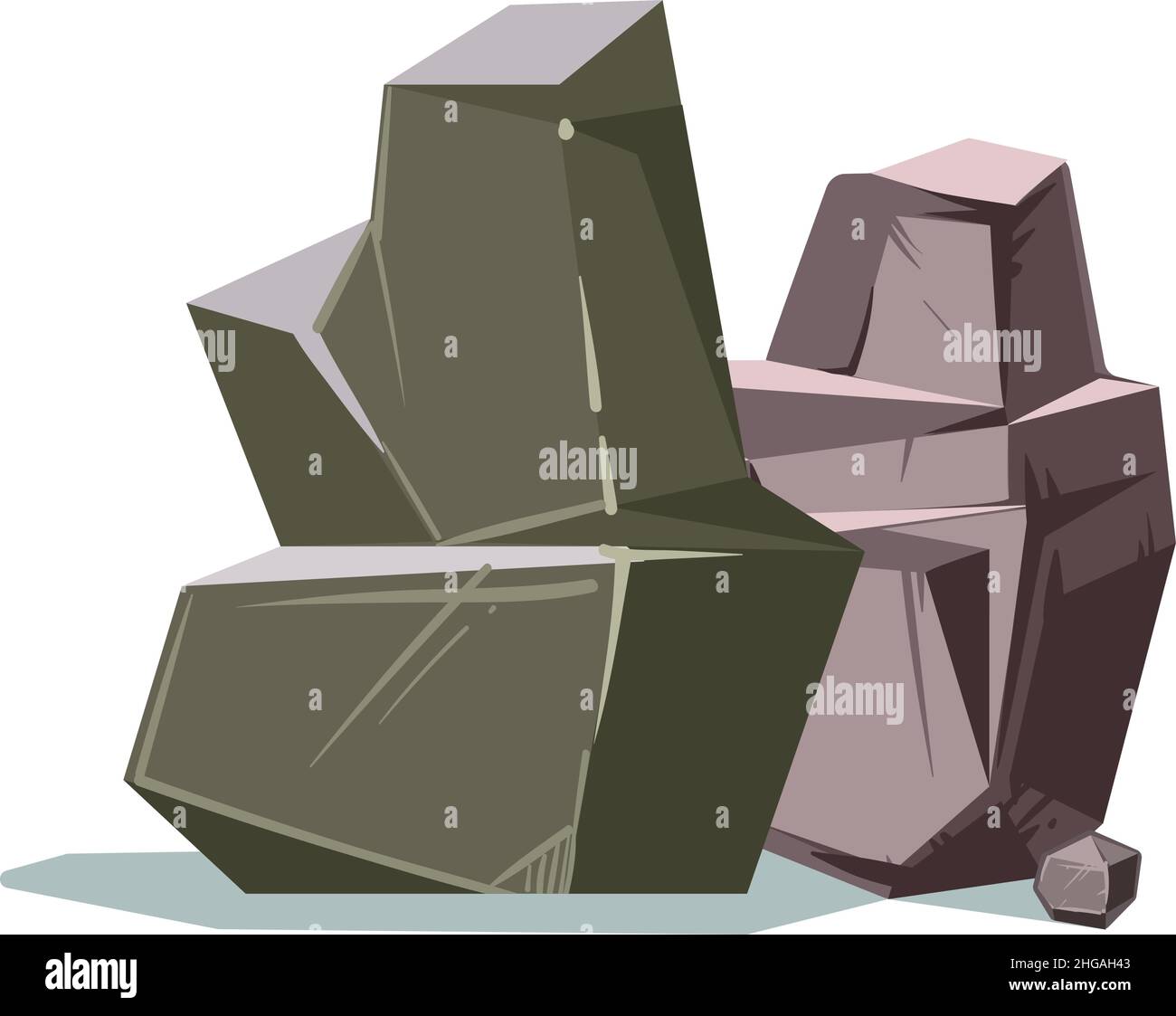 Standing rocks. Cartoon 3d stones. Rough mineral Stock Vector Image ...