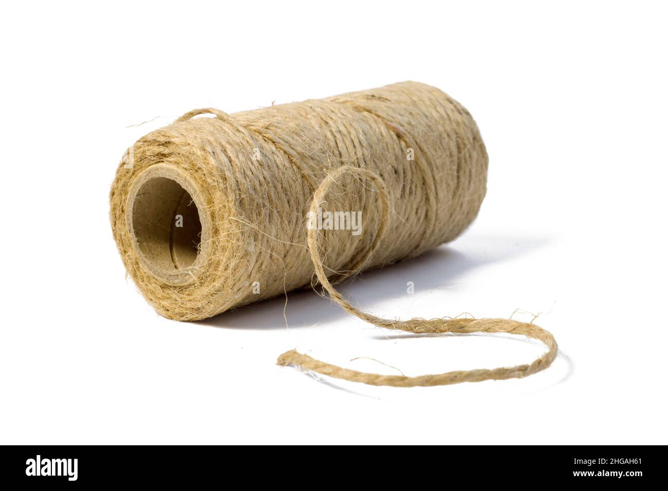 Skein of jute twine Natural jute twine, macro shot. Jute thread texture ...
