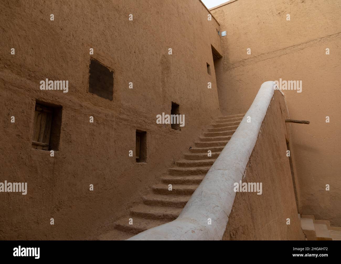 Musmak fort stairs, Riyadh Province, Riyadh, Saudi Arabia Stock Photo ...