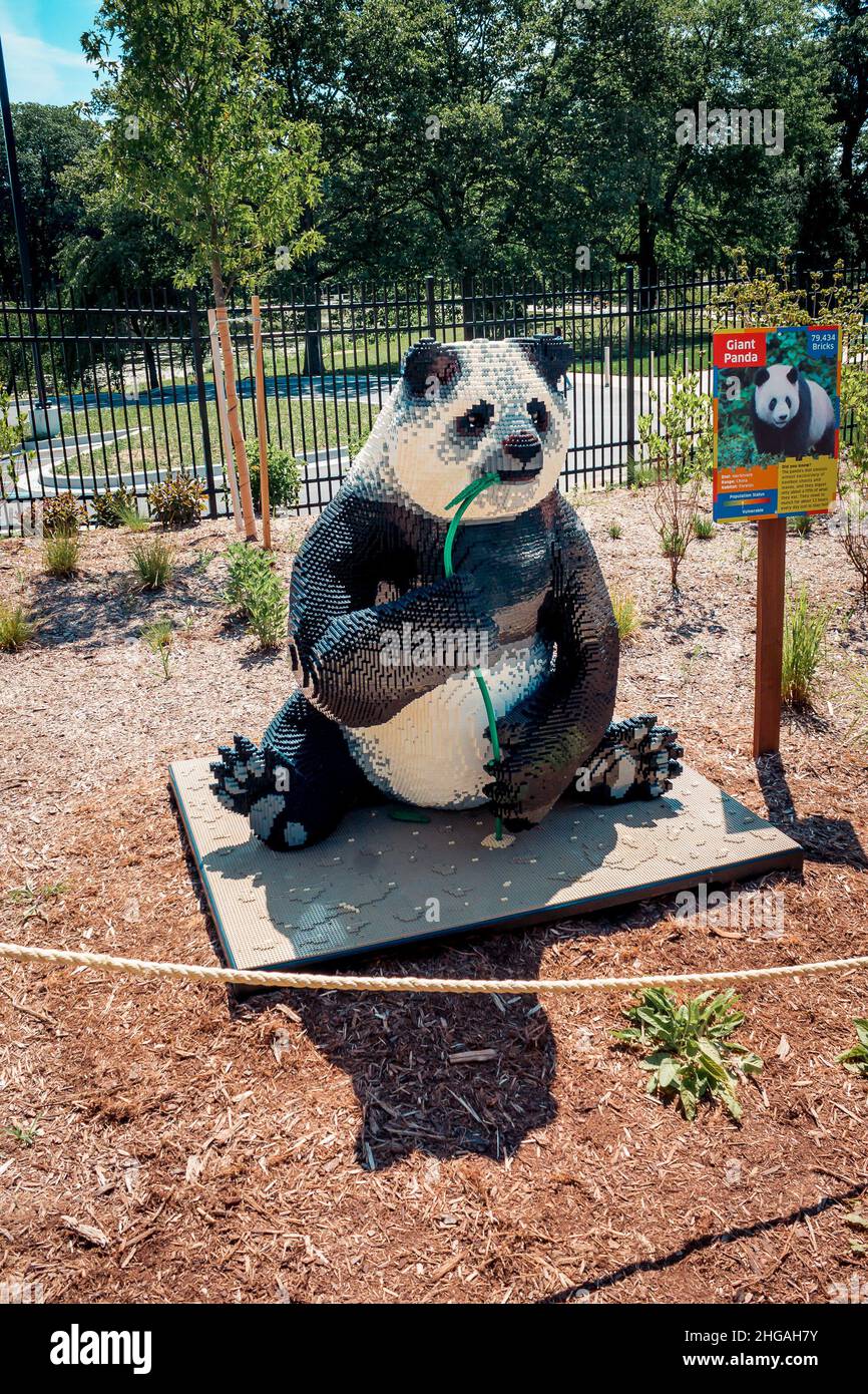Lego panda statue at the zoo Stock Photo - Alamy