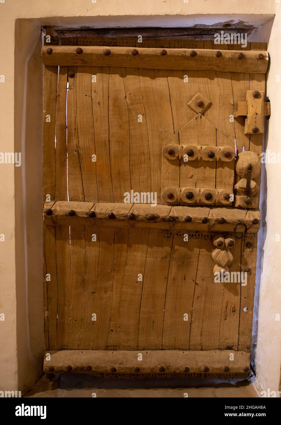 Old wooden door in Musmak fort, Riyadh Province, Riyadh, Saudi Arabia ...