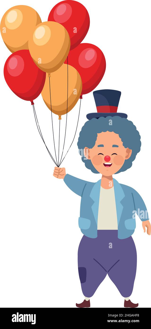 clown with balloons helium Stock Vector Image & Art - Alamy