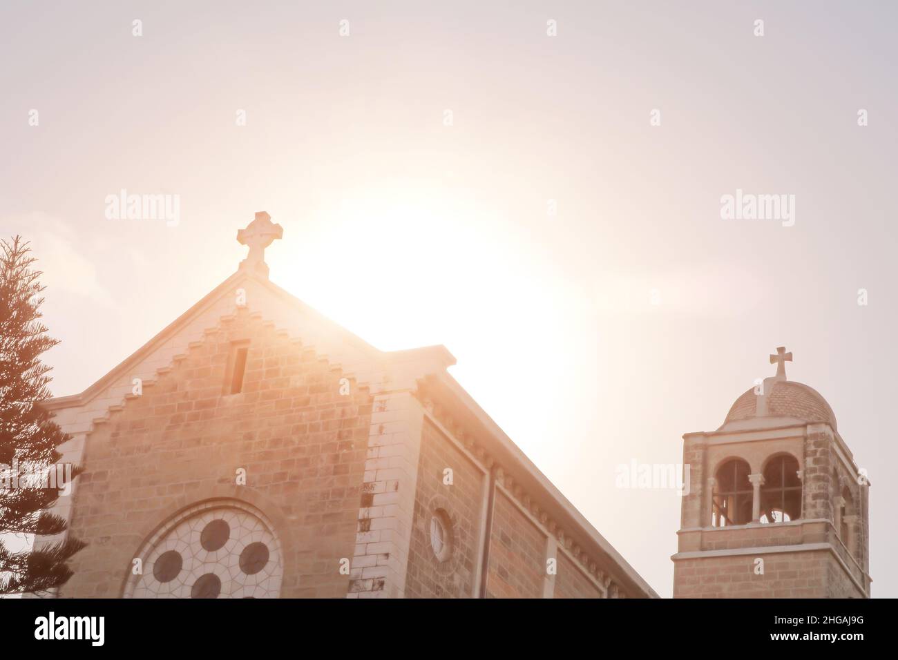 Latrun Trappist Monastery in Israel. Golden hours Stock Photo - Alamy