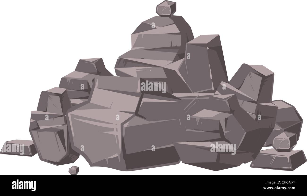 Rock pile. Big stack of rough stones and boulders Stock Vector Image ...