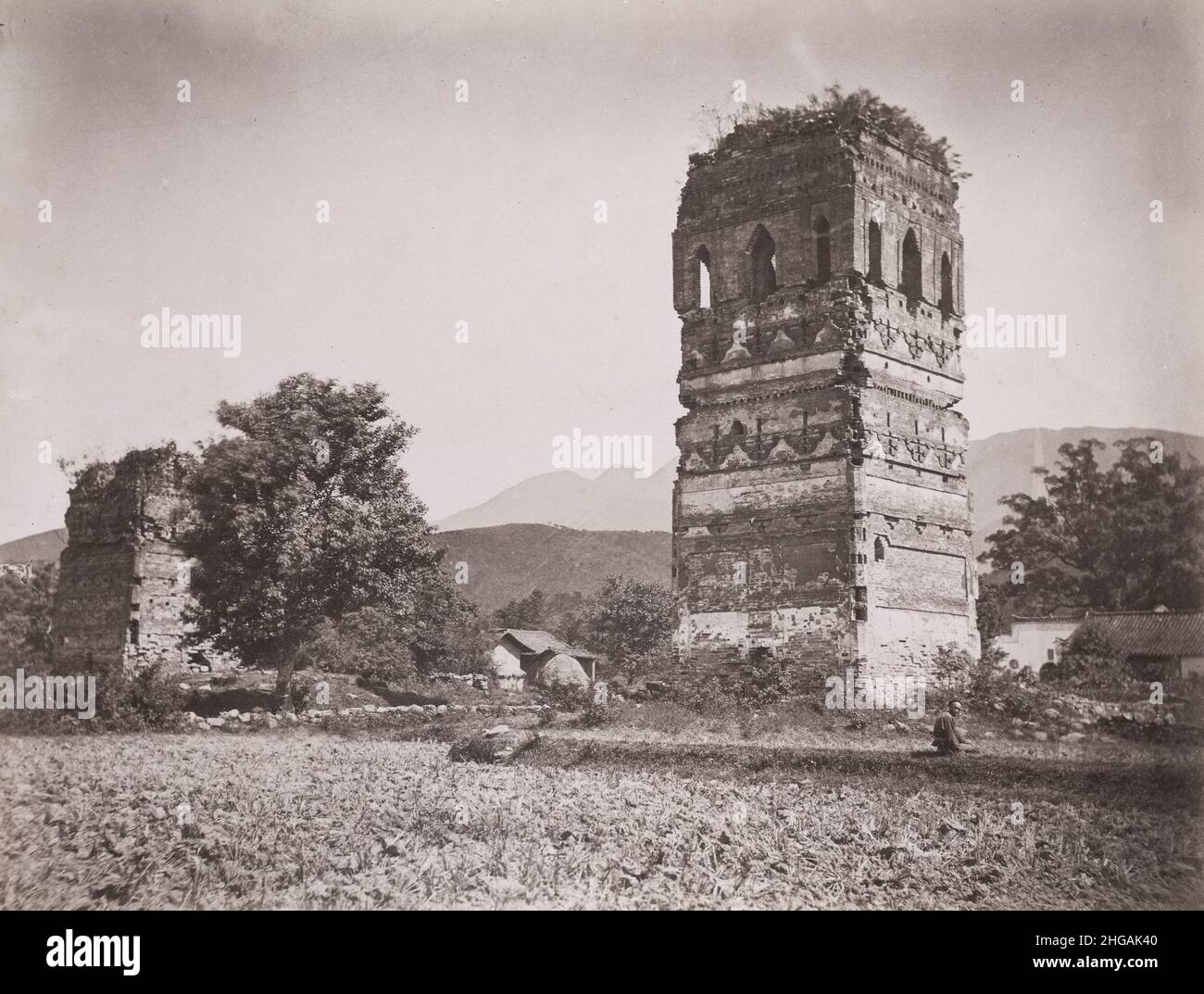 Vintage 19th century photograph - Pagoda at Foochow, Fuzhou, China ...