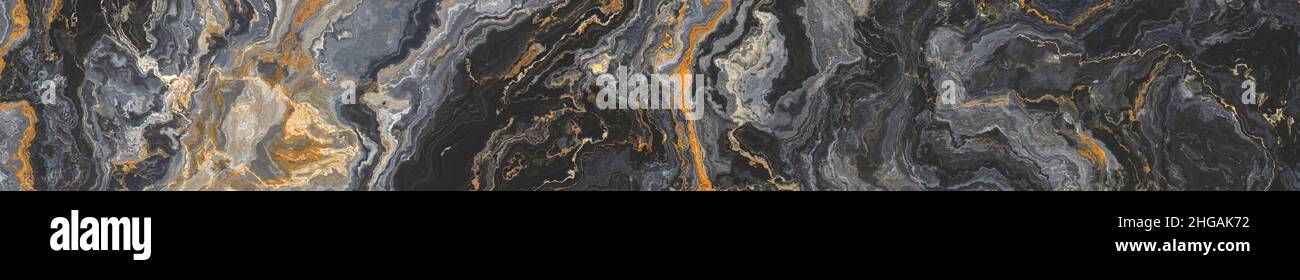 Black onyx marble pattern with curly orange veins. Abstract texture and ...