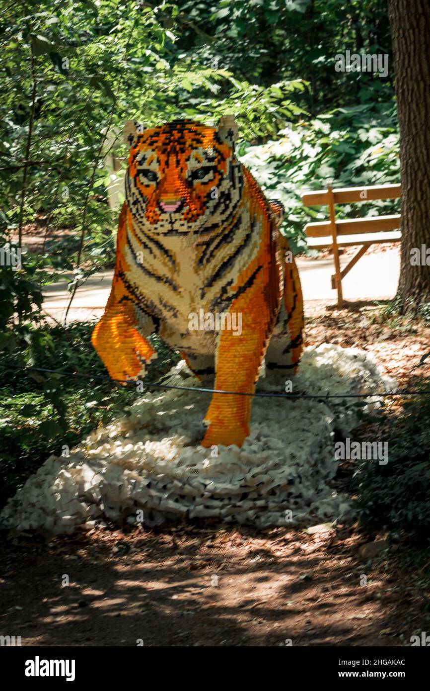 Toy brick statue a tiger at the zoo Stock Photo - Alamy