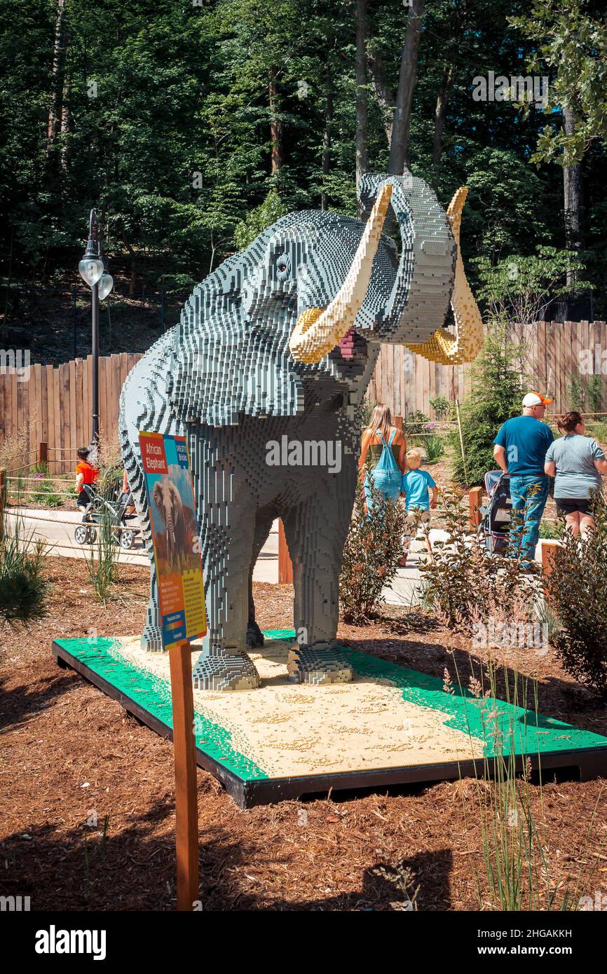 Toy brick statue of an elephant at the zoo Stock Photo - Alamy