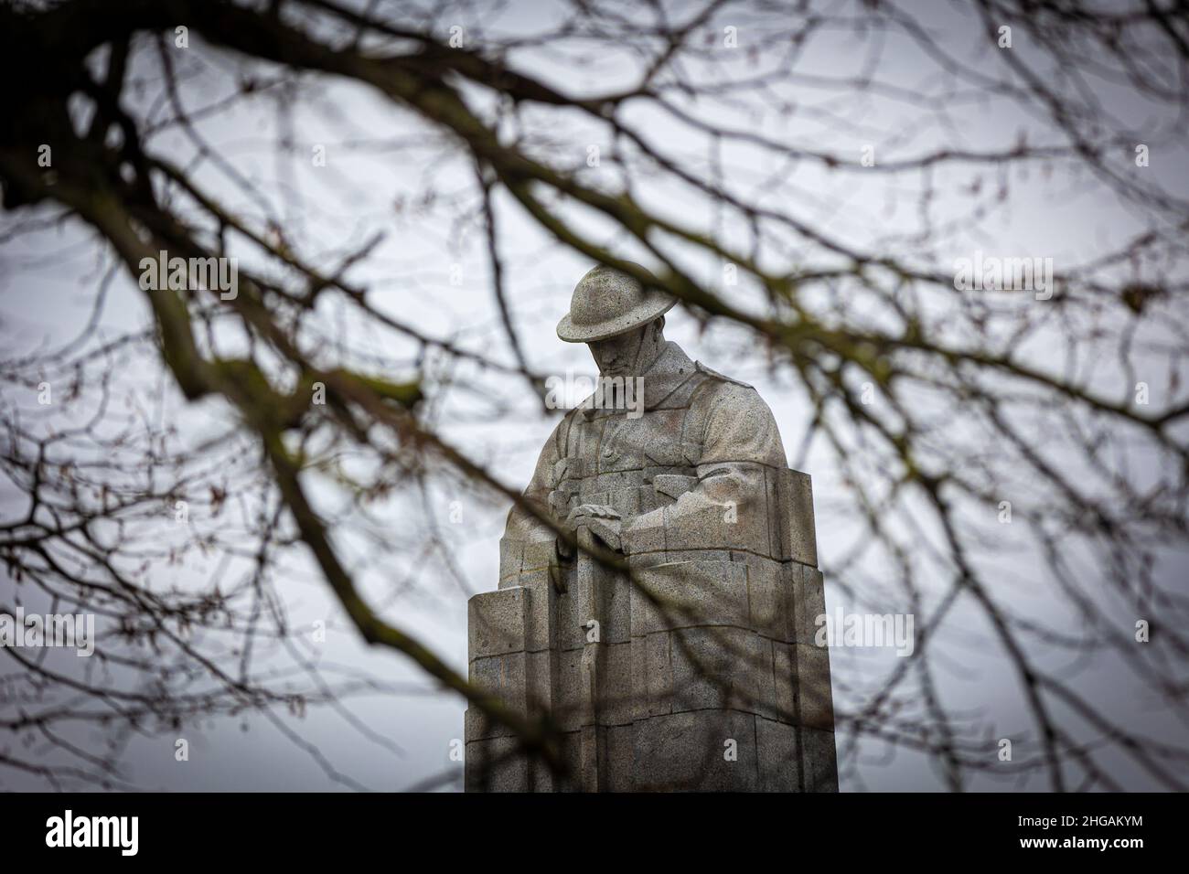 The Canadian monument The Brooding Soldier commemorates the Canadian ...