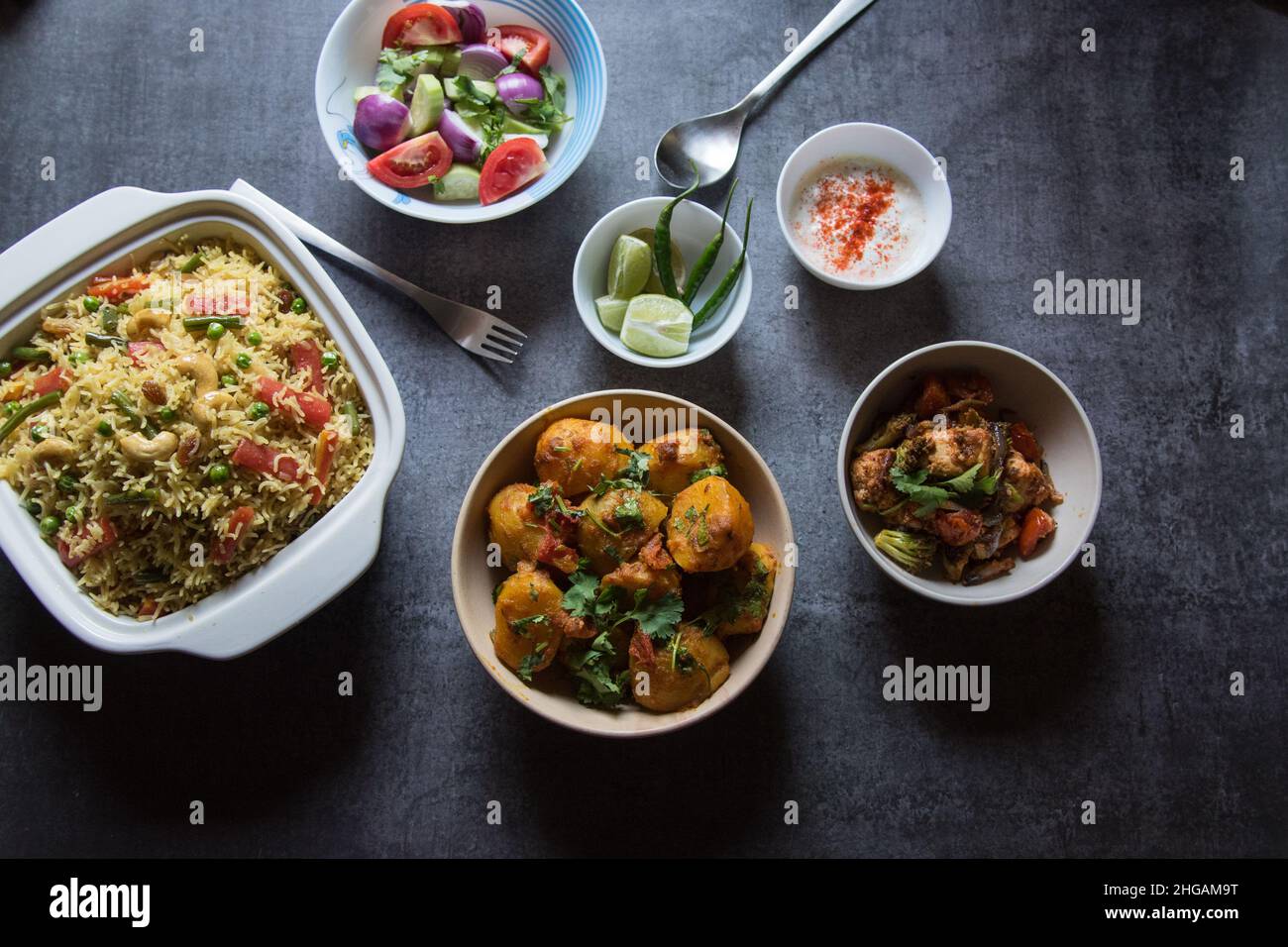 Indian pilau plate hi-res stock photography and images - Alamy