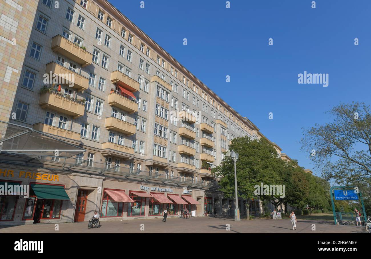 Residential buildings, architecture, Karl-Marx-Allee, Friedrichshain ...
