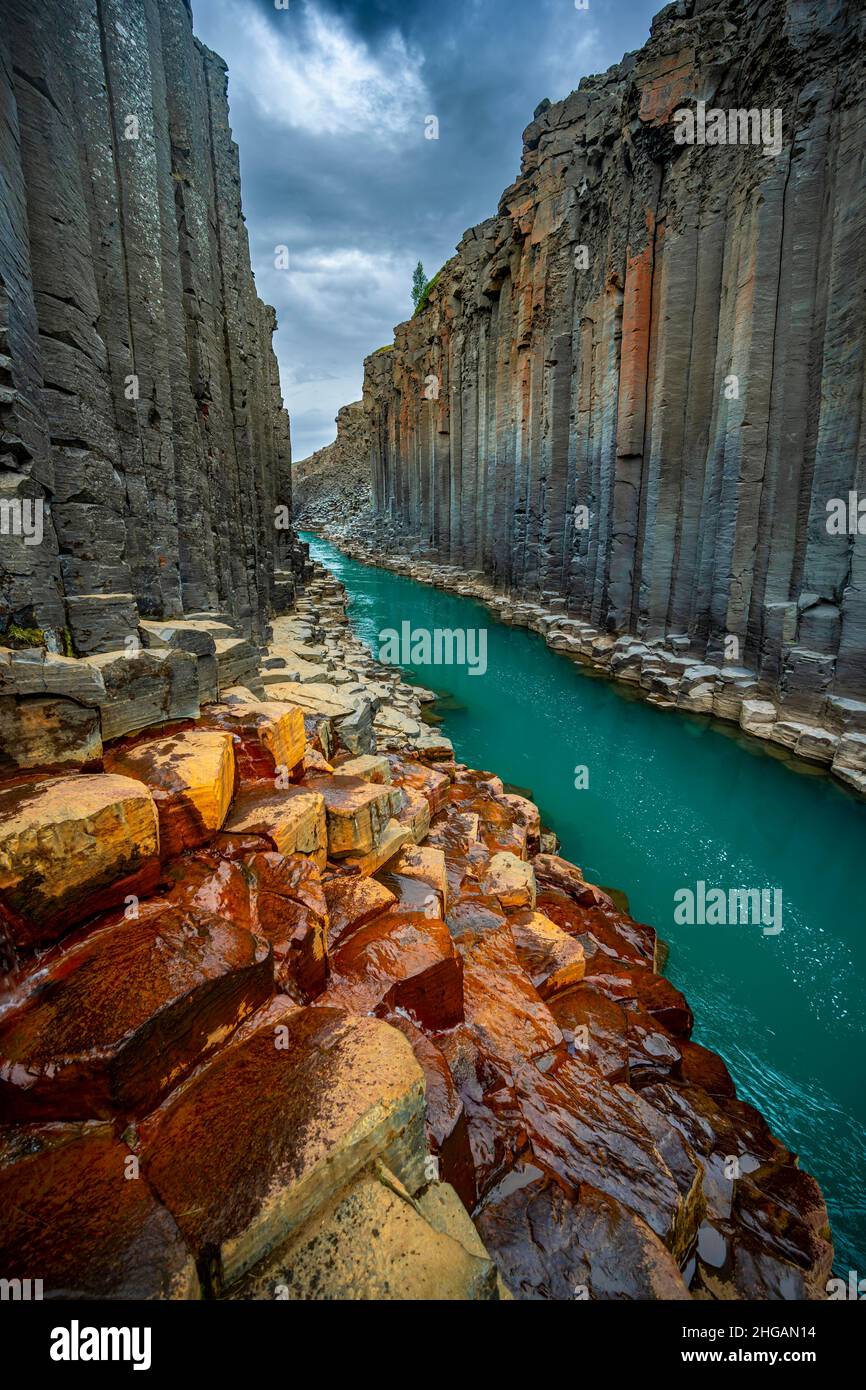 Stuolagil Canyon, basalt columns, Egilsstadir, Iceland Stock Photo - Alamy