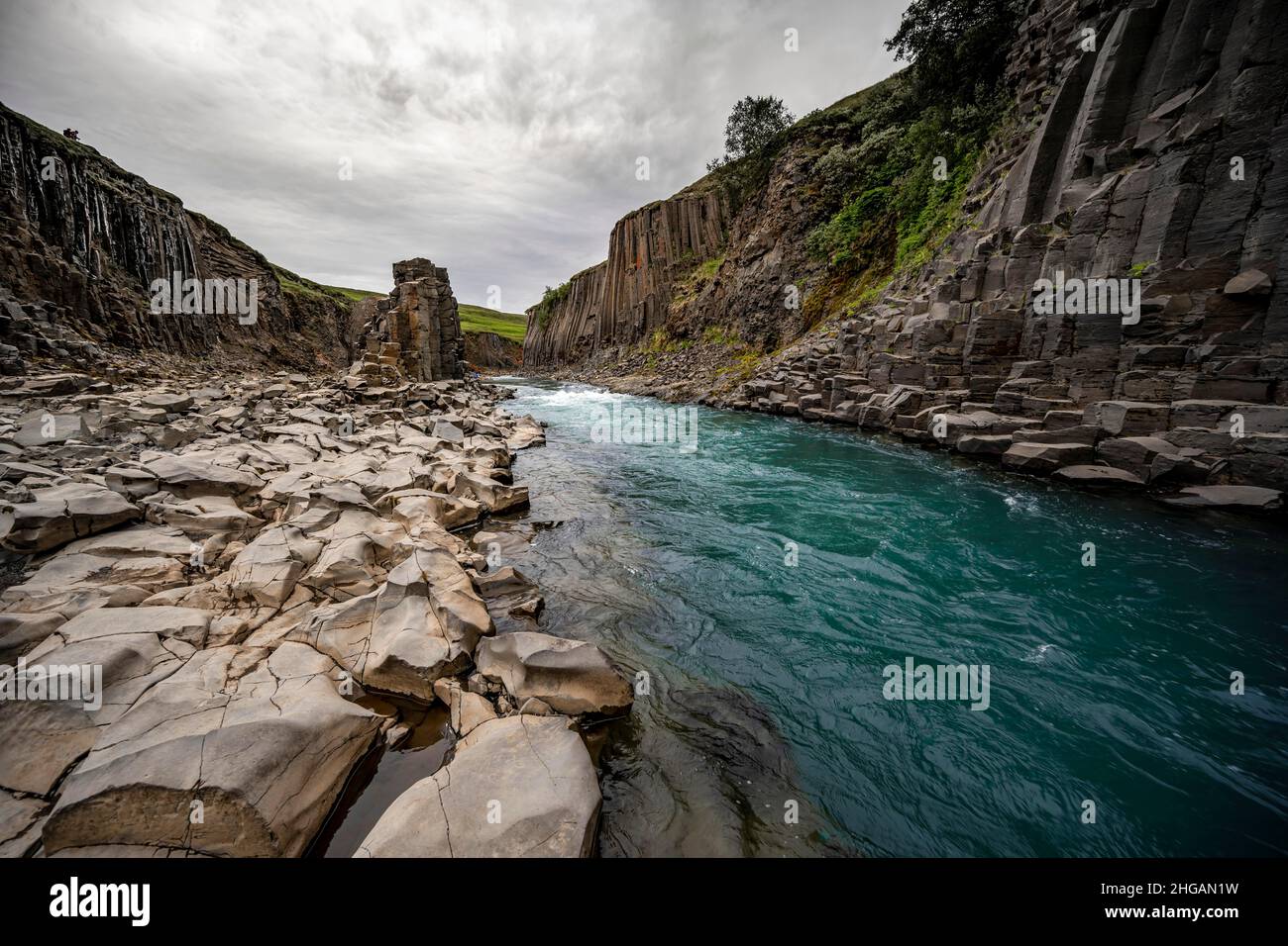 Stuolagil Canyon, basalt columns, Egilsstadir, Iceland Stock Photo - Alamy