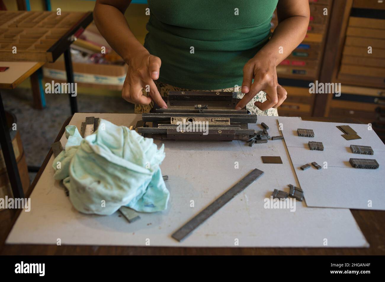 Anzio (RM), Italy 01/08/2014: binding shop. © Andrea Sabbadini Stock ...