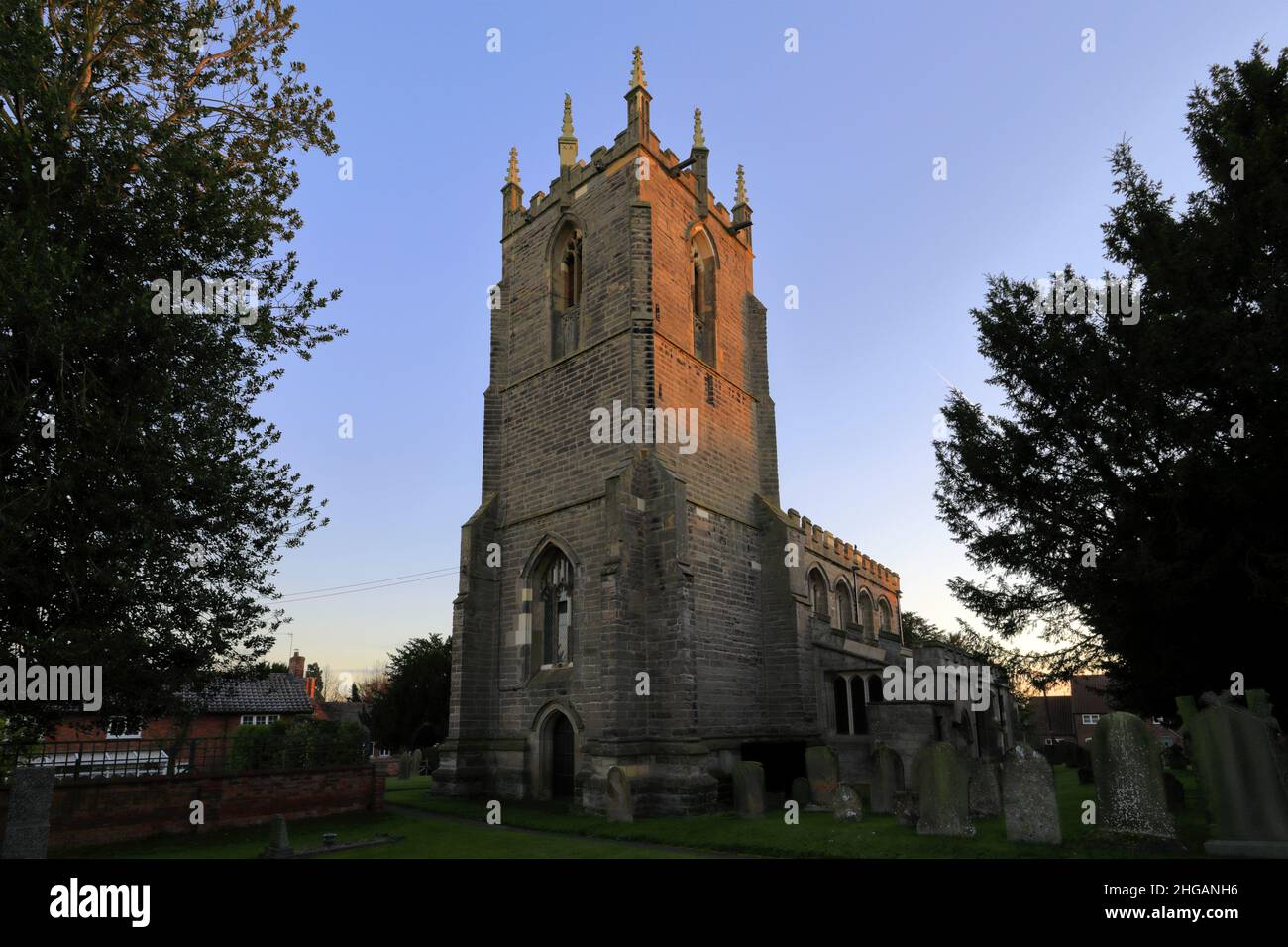 Sunrise on St Peter's Church, Gamston village, Bassetlaw ...