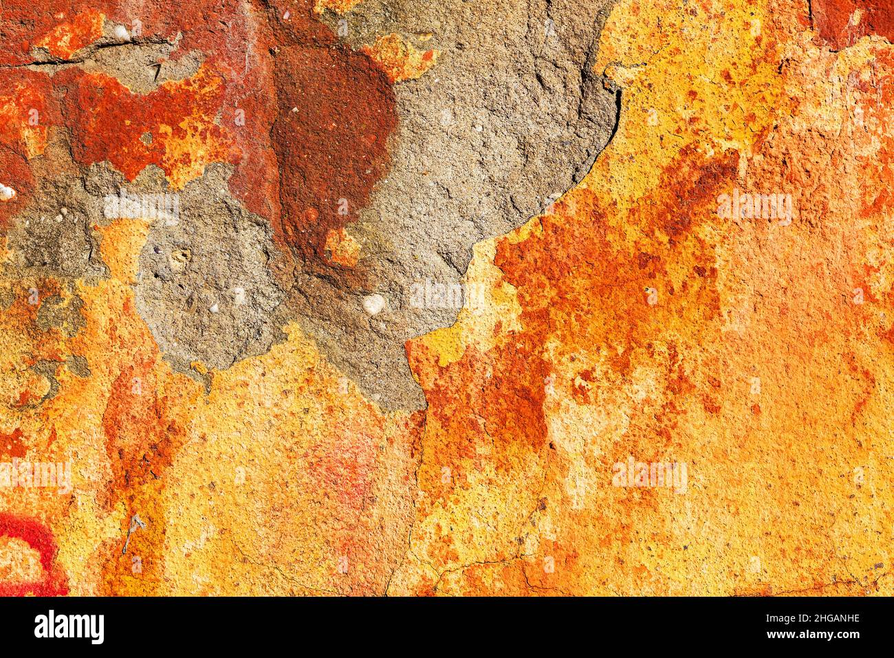 Abstract concrete, weathered with cracks and scratches. Landscape style ...