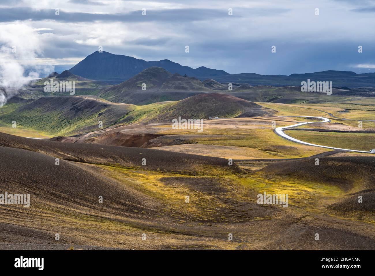 Volcanic landscape at the central volcano Krafla, Myvatn, North Iceland ...