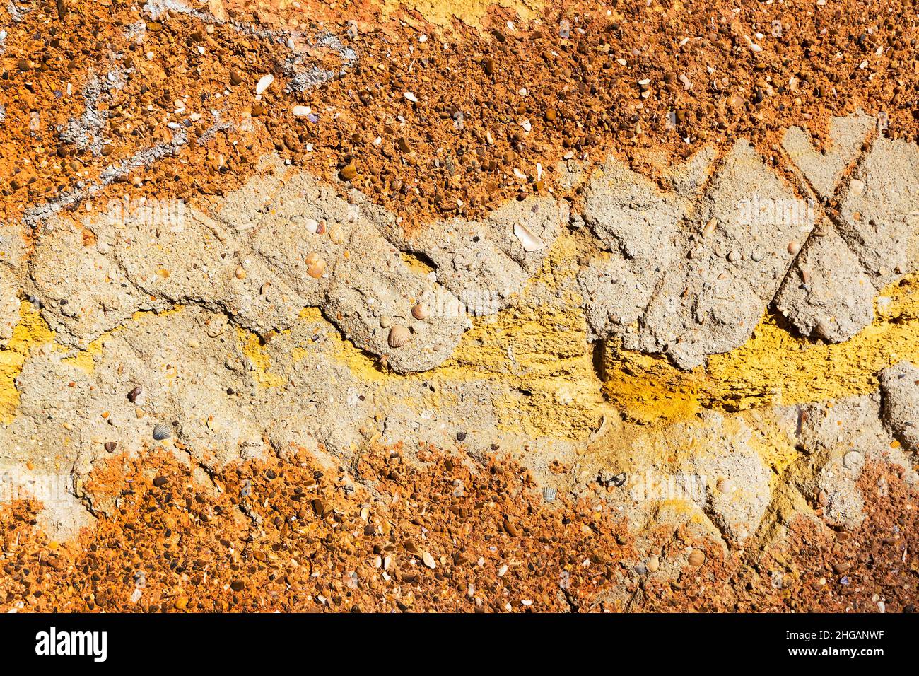 Abstract concrete, weathered with cracks and scratches. Landscape style ...
