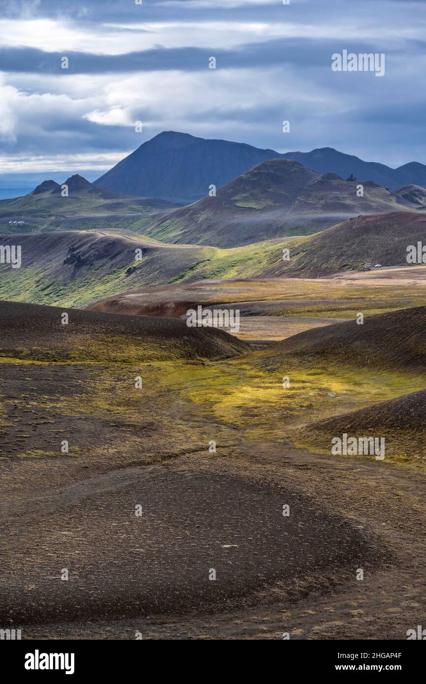 Volcanic landscape at the central volcano Krafla, Myvatn, North Iceland ...