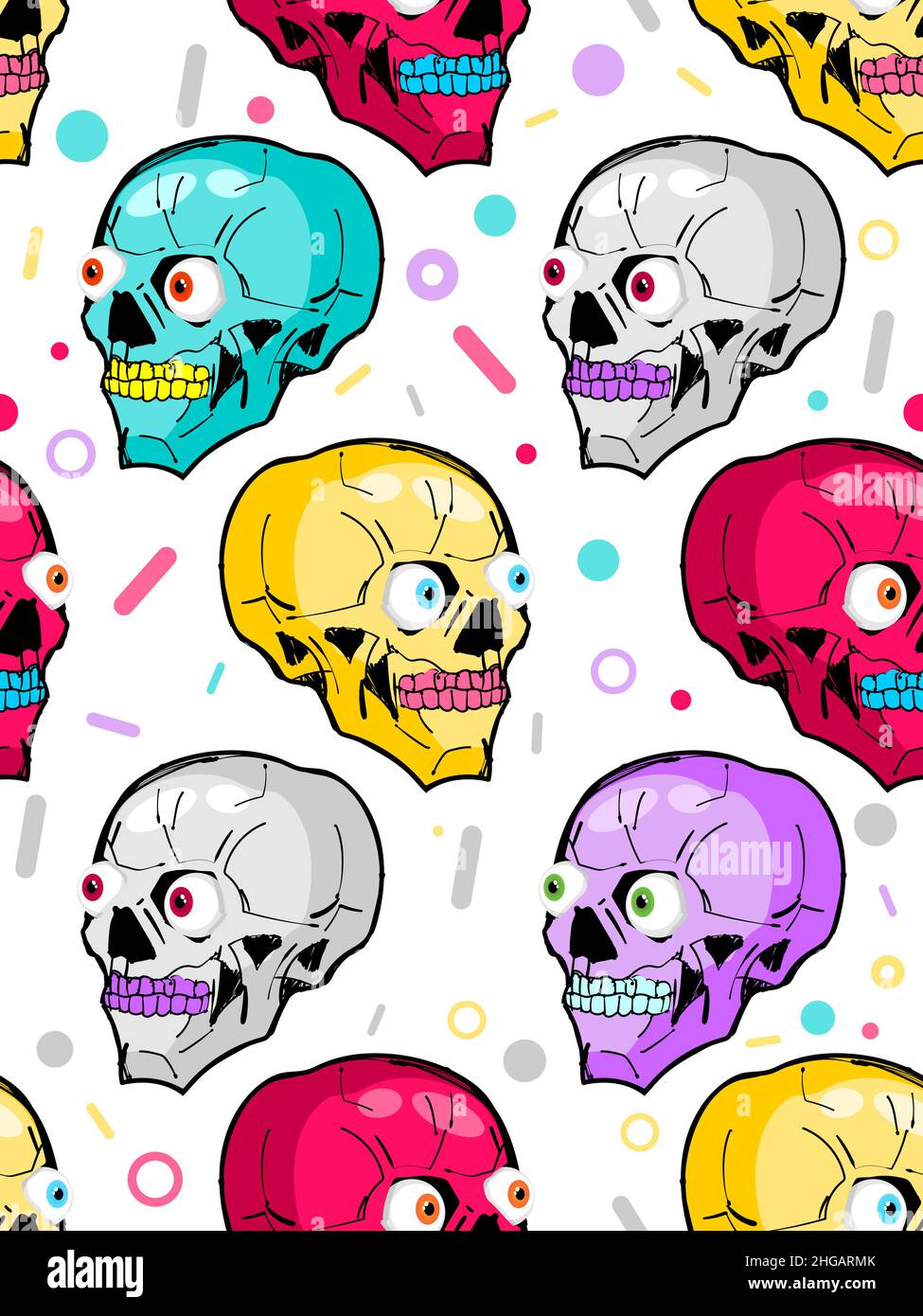Cartoon crazy skull Stock Vector Images - Alamy